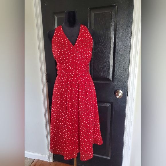 George | Dresses | New Dead Stock Red White Polka Dot Pinup Dress Size ...
